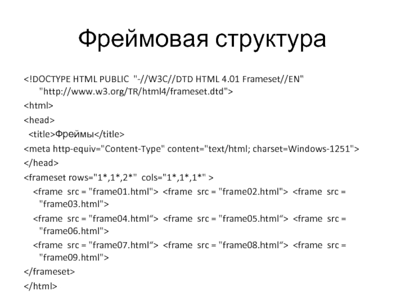 Фреймы в HTML
