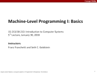 Machine-Level Programming I: Basics презентация, доклад