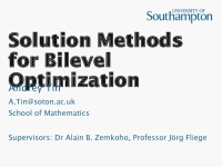 Solution methods for bilevel optimization