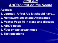 First Aid ABC’s/ First on the Scene