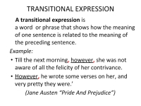 TRANSITIONAL EXPRESSION