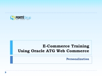 E-commerce training using oracle ATG web commerce. Personalization ...