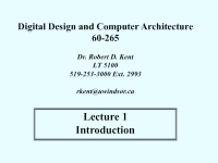 Digital Design and Computer Architecture. Introdution презентация, доклад