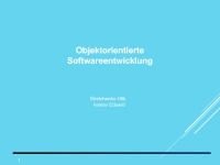 Objektorientierte Softwareentwicklung презентация, доклад